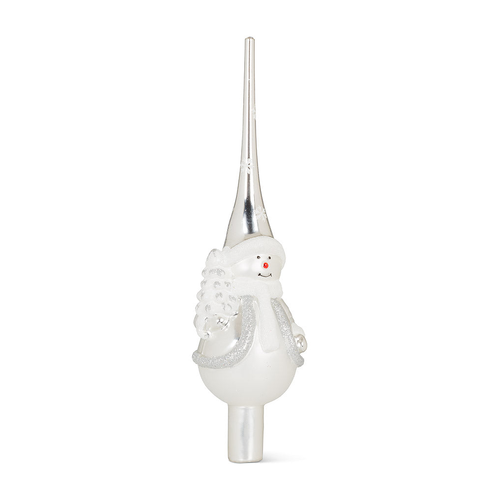 Snowman Glass Finial Tree Topper - Putti Fine Furnishings